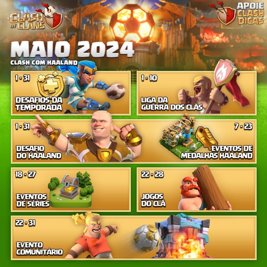 Calendário de Maio 2024 – Vários Eventos do Haaland, Skins de Futebol e ...