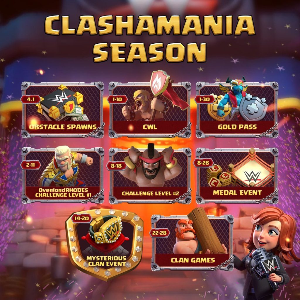 Calendário de Eventos da Temporada ClashaMania WWE – Abril 2025 - Clash ...
