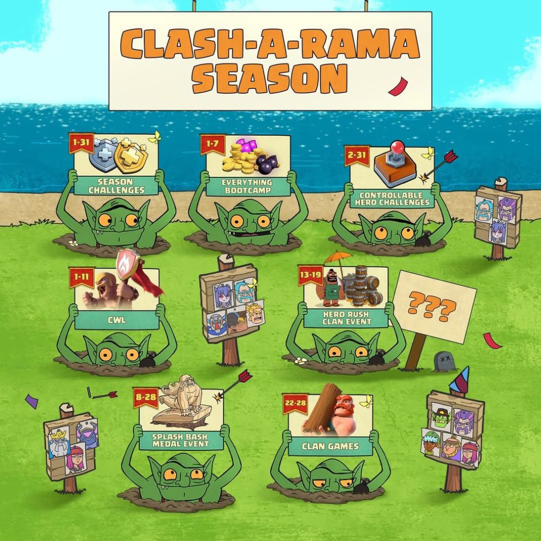 Calendário de Eventos da Temporada Clash-A-Rama (13º Clashversário) – 🗓 ...