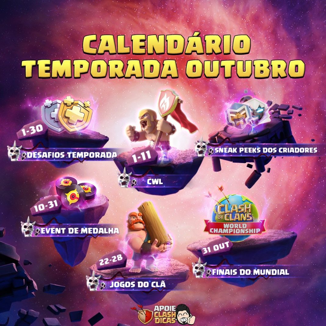 Calendário de Eventos da Temporada Clash-o-Ween – 🗓️ Outubro 2025 ...